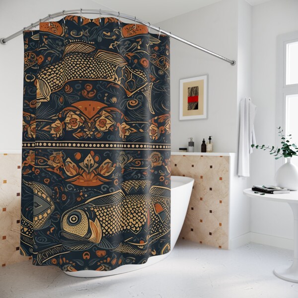 Shop Fish Shower Curtain Online - Etsy