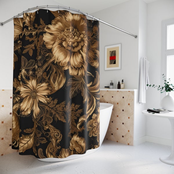 Gold Shower Curtain - Etsy