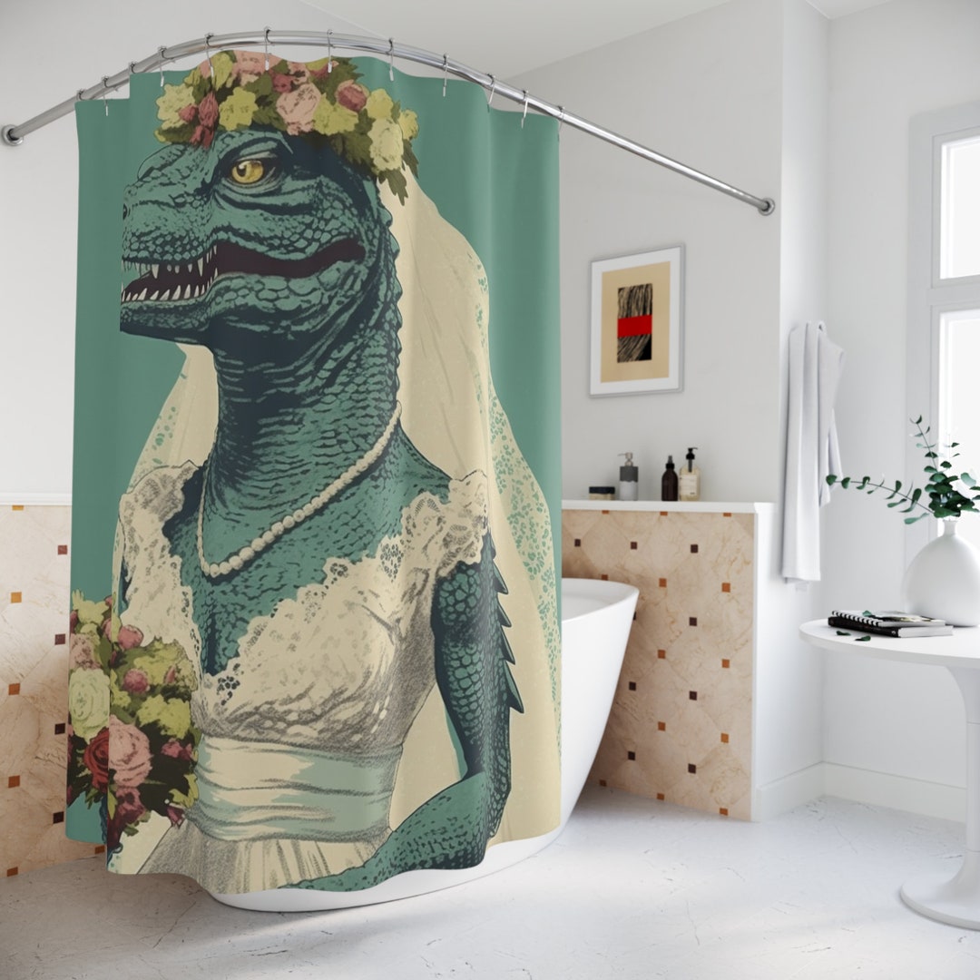 Bridezilla Godzilla Shower Curtains Bridal Teal - Etsy