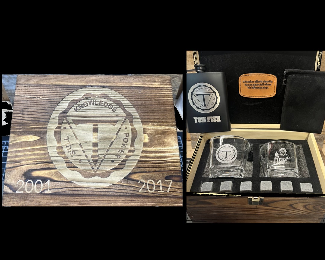 Personalized Whiskey Set Custom Engraved Box W/ 2 Glasses 6 Whiskey ...