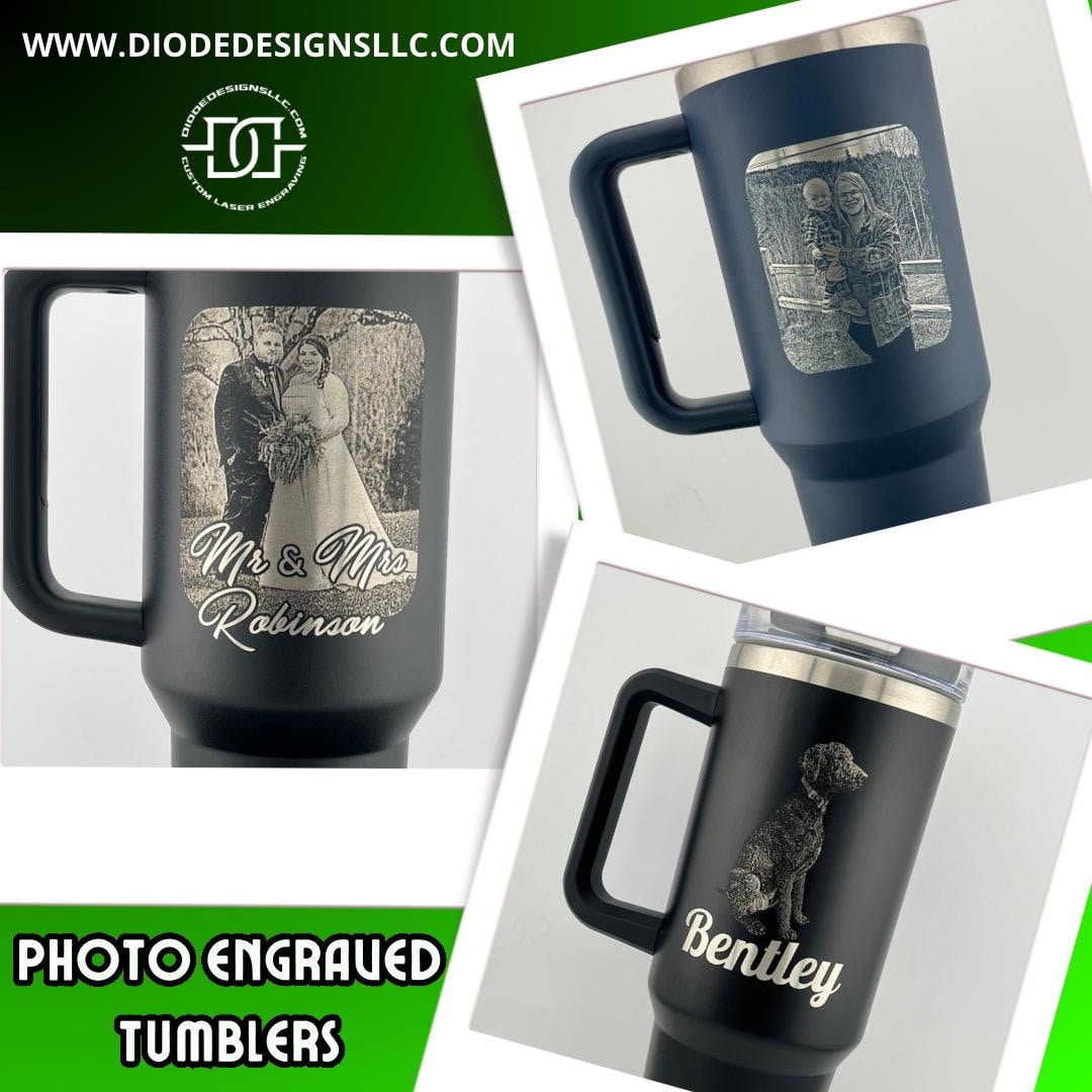 Photo Engraved 40oz Stanley Style Tumbler - Laser Engraved Replica ...