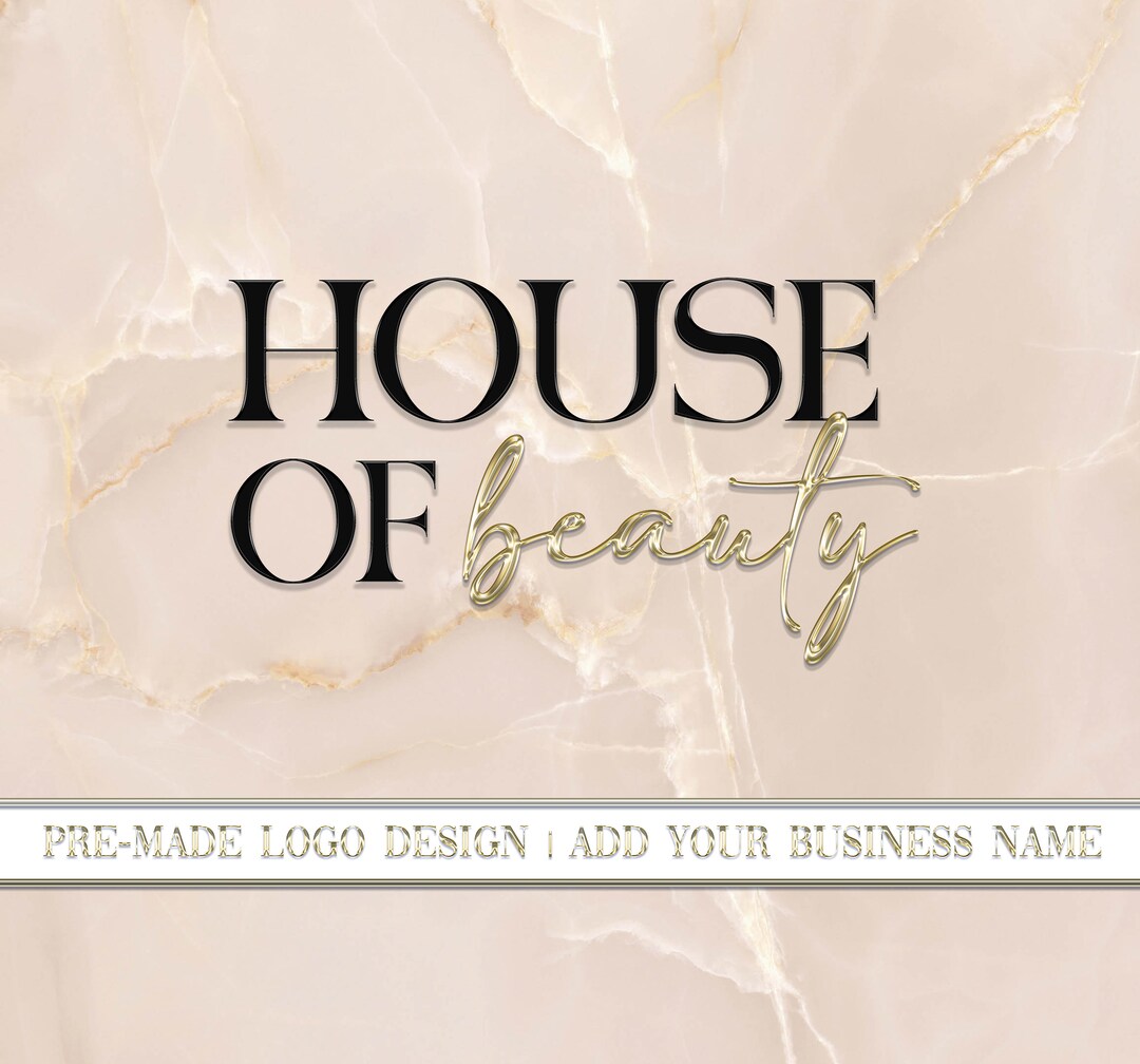 Gold Beauty Logo Custom Logo Design Chrome Beige and Gold Marble Logo ...