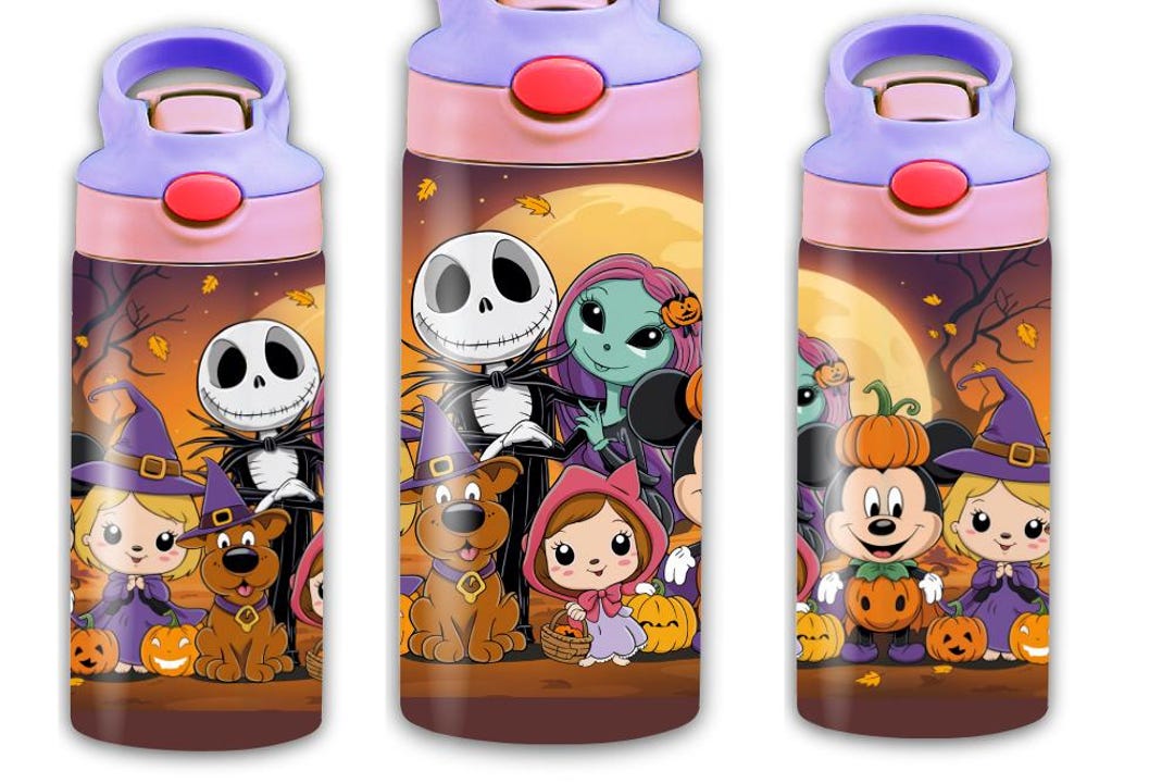 Halloween Cartoon Movie, Design for 12 Oz Flip Top Wrapper, Seamless ...