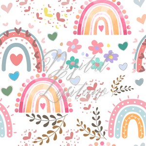Colored Rainbow Boho, Seamless Pattern, Digital Art for Printable Paper ...