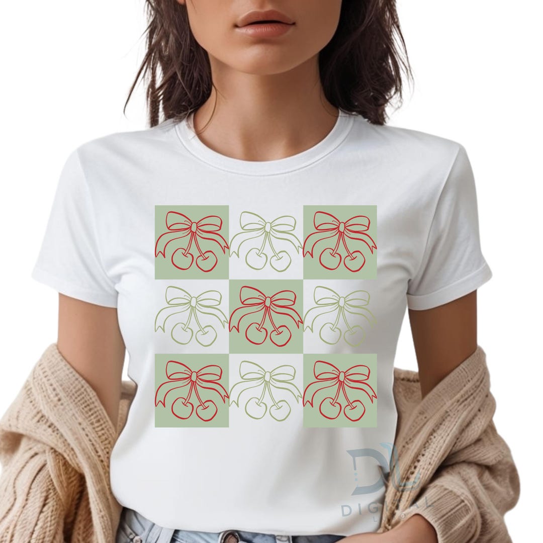 Retro Cherry Checkered PNG: Trendy T-shirt Design (digital Download) - Etsy