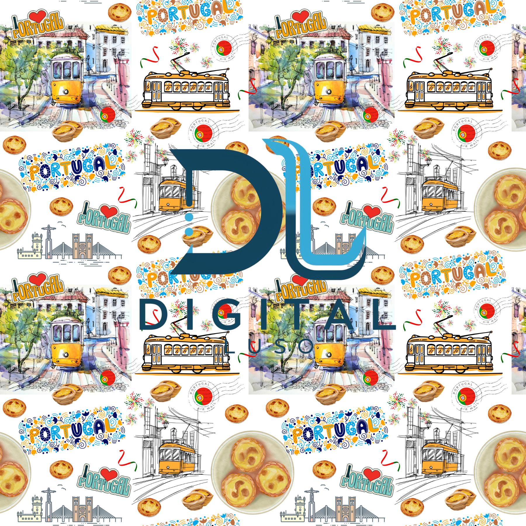 Pastel De Nata Seamless Pattern, Lisboa Fabrics, Portugal Gift, Tram 28 ...