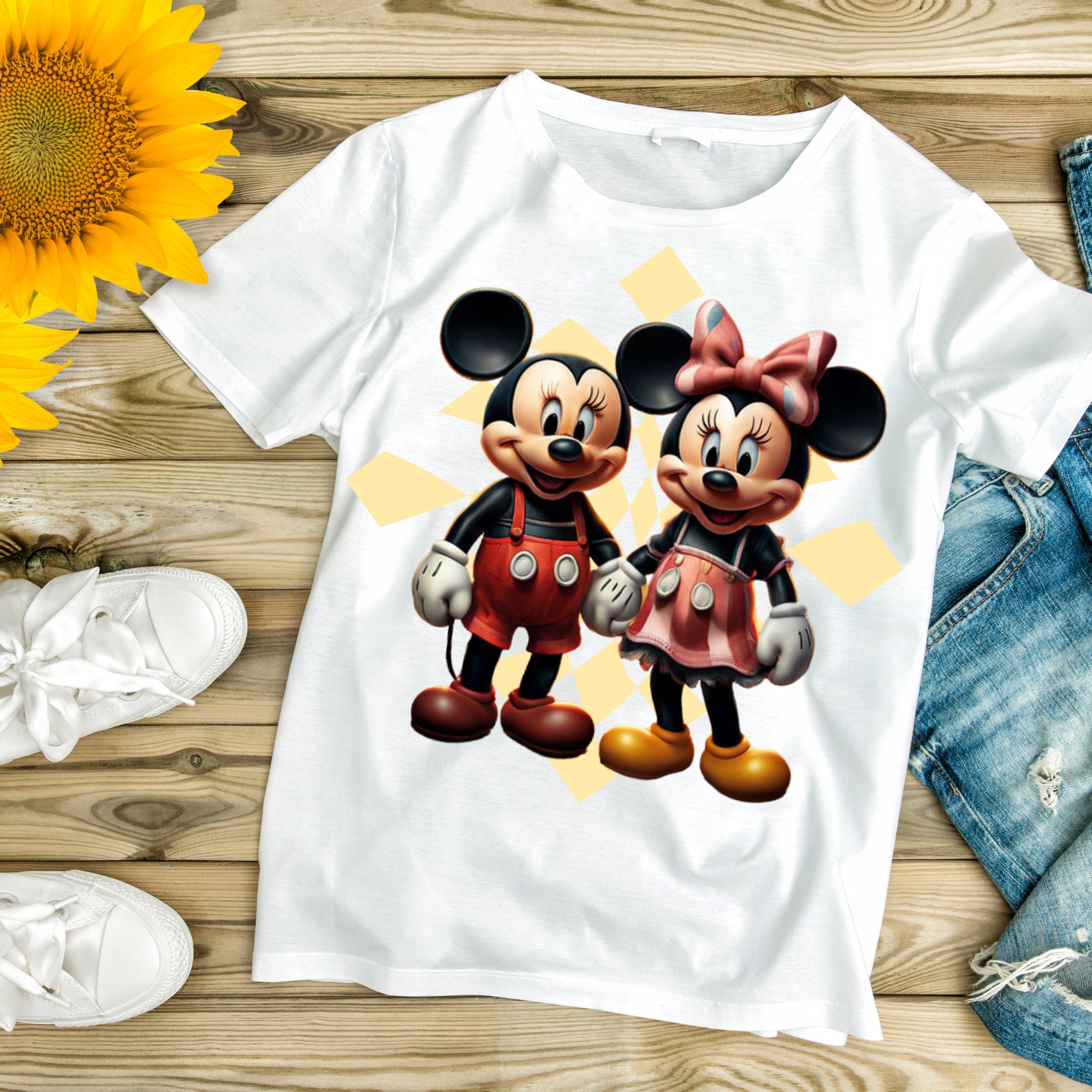 Mice Cartoon T-shirt Print PNG File, Design for Download and Fabric ...