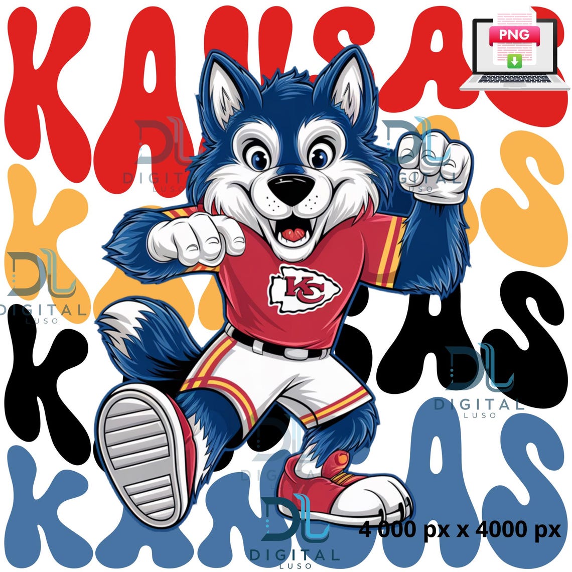 Wolf Kansas City Football PNG Image Instant Download PNG Digital Design ...