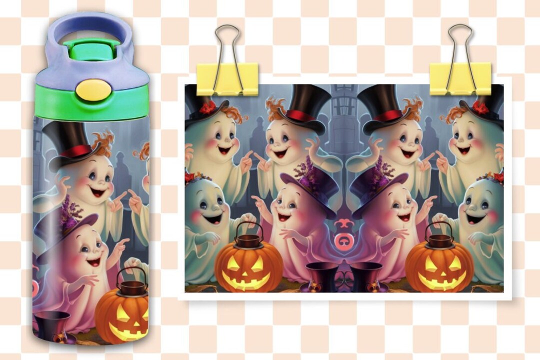 Cute Ghost, Children's Halloween Design for 12 Oz Flip Top Wrapper ...
