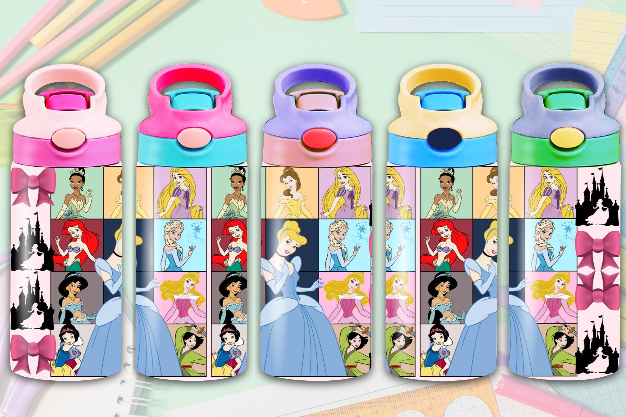 Princess Magical Kingdom Tumbler Wrap: 12 Oz Sippy Cup PNG Pattern ...
