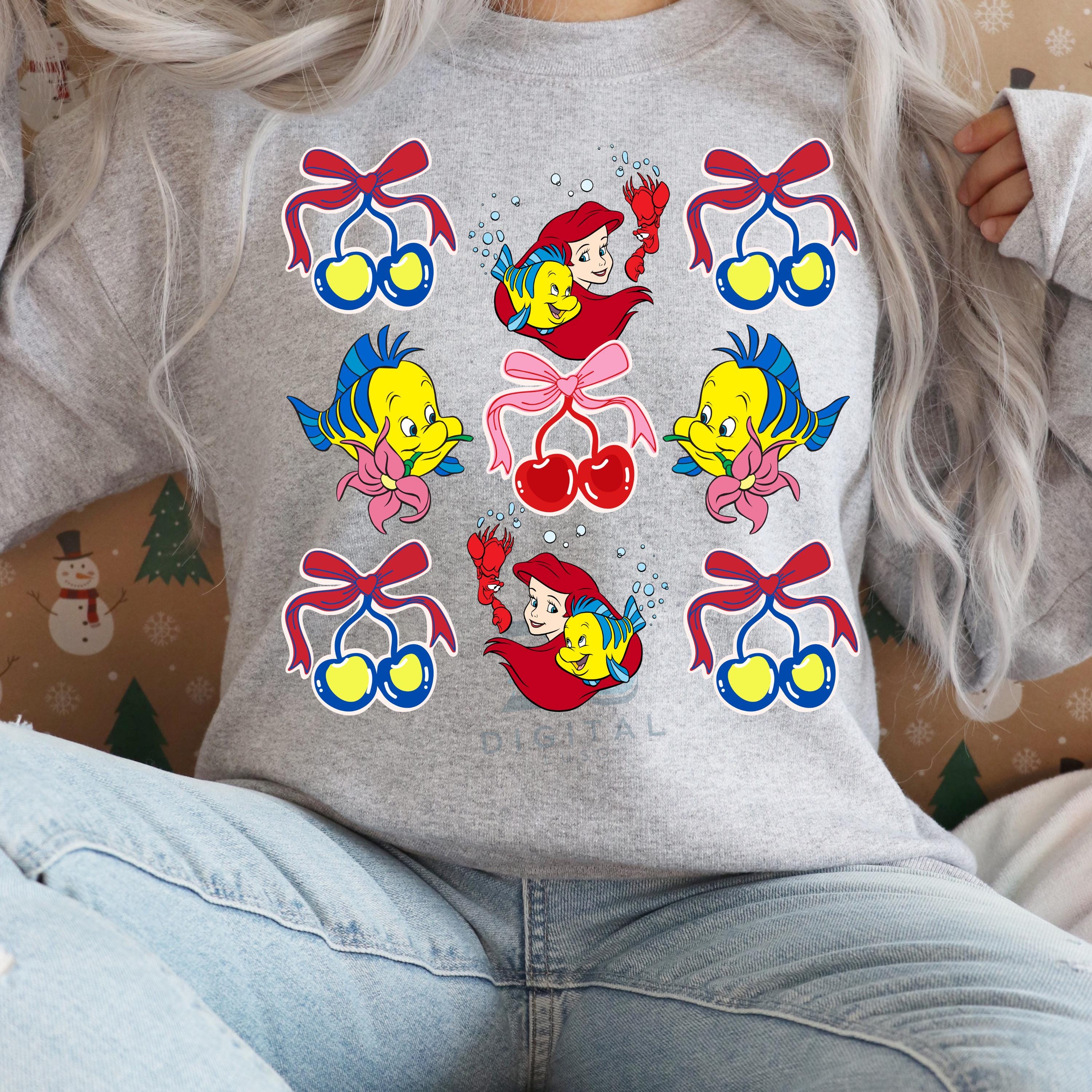 Coquette Little Mermaid PNG: Fish & Cherries Design (digital Download ...