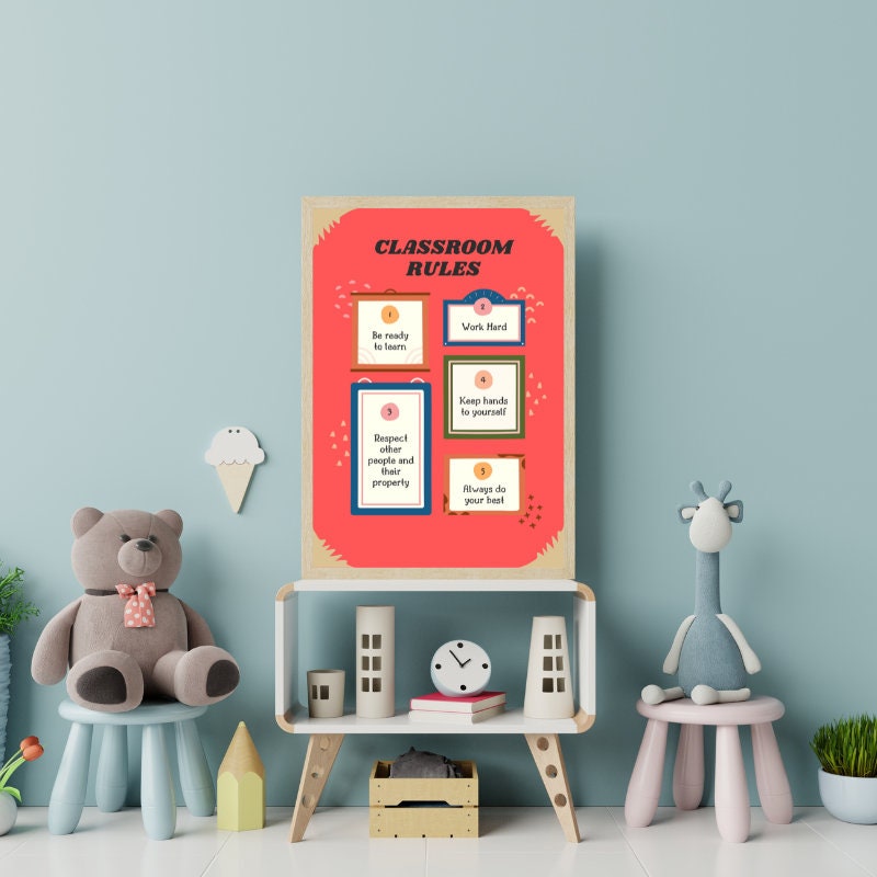 Classroom Rules Poster, Wall Art, School Nursery, Digital Download - Etsy