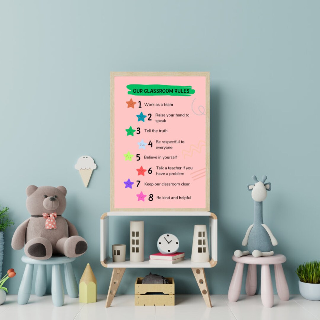 Classroom Rules Poster, Wall Art, School Nursery, Digital Download - Etsy
