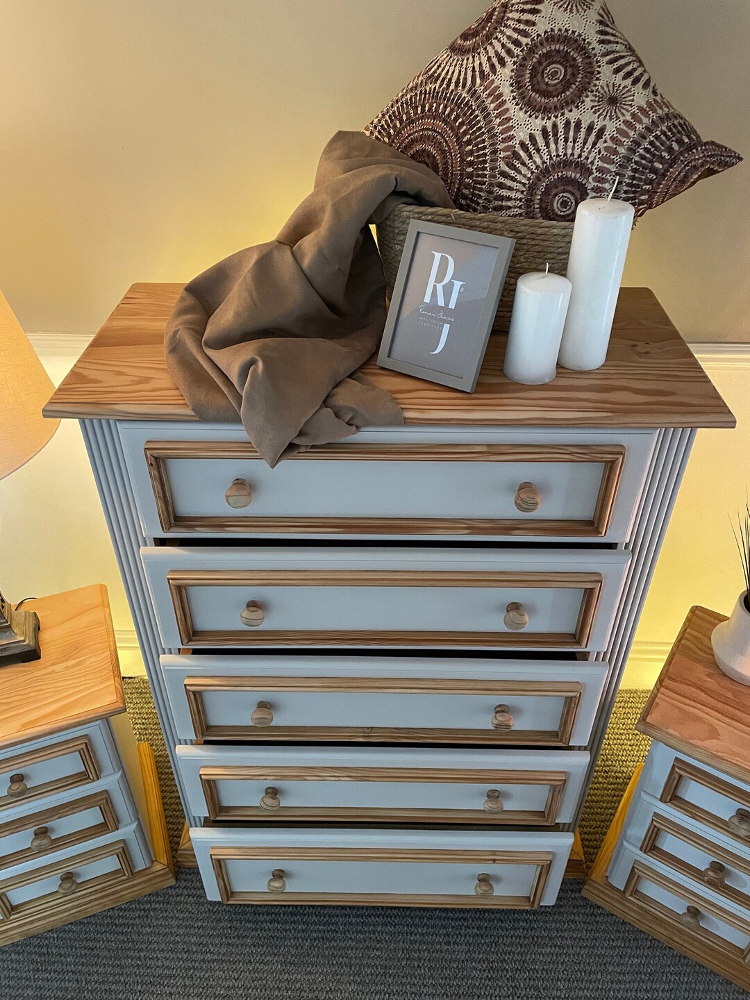 Solid Pine Bedside Tables & Chest of Draws - Etsy