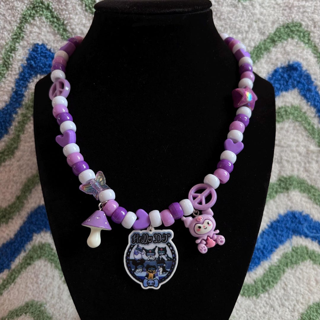 Kuromi Kandi Necklace/hello DJ Necklace/elev808 Inspired Necklace - Etsy