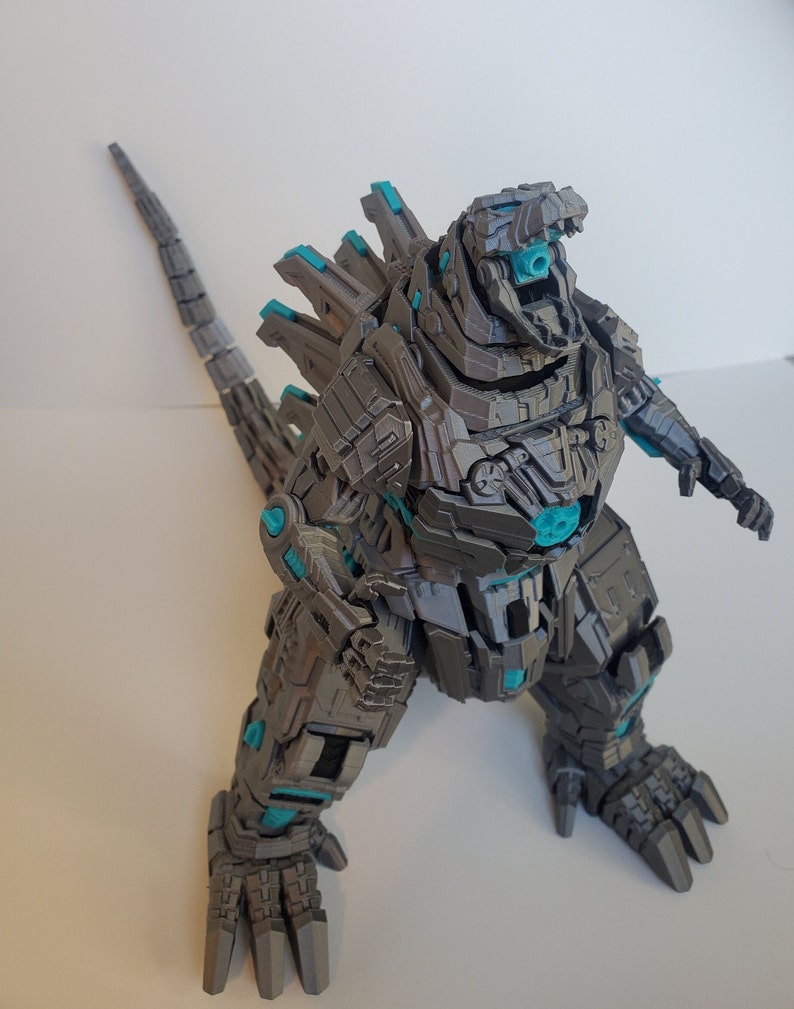 Mecha Godzilla atomic Dragon 3D Printed Kaiju - Etsy