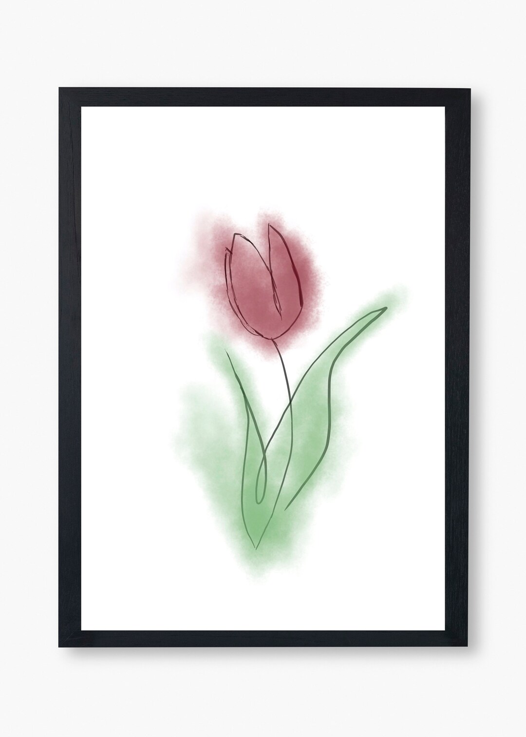 Tulip Printable Wall Art Digital Painting Flower Print Wall - Etsy