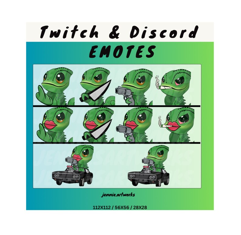 Twitch Emotes Green Chameleon Animal Emotes for Twitch, Discord ...