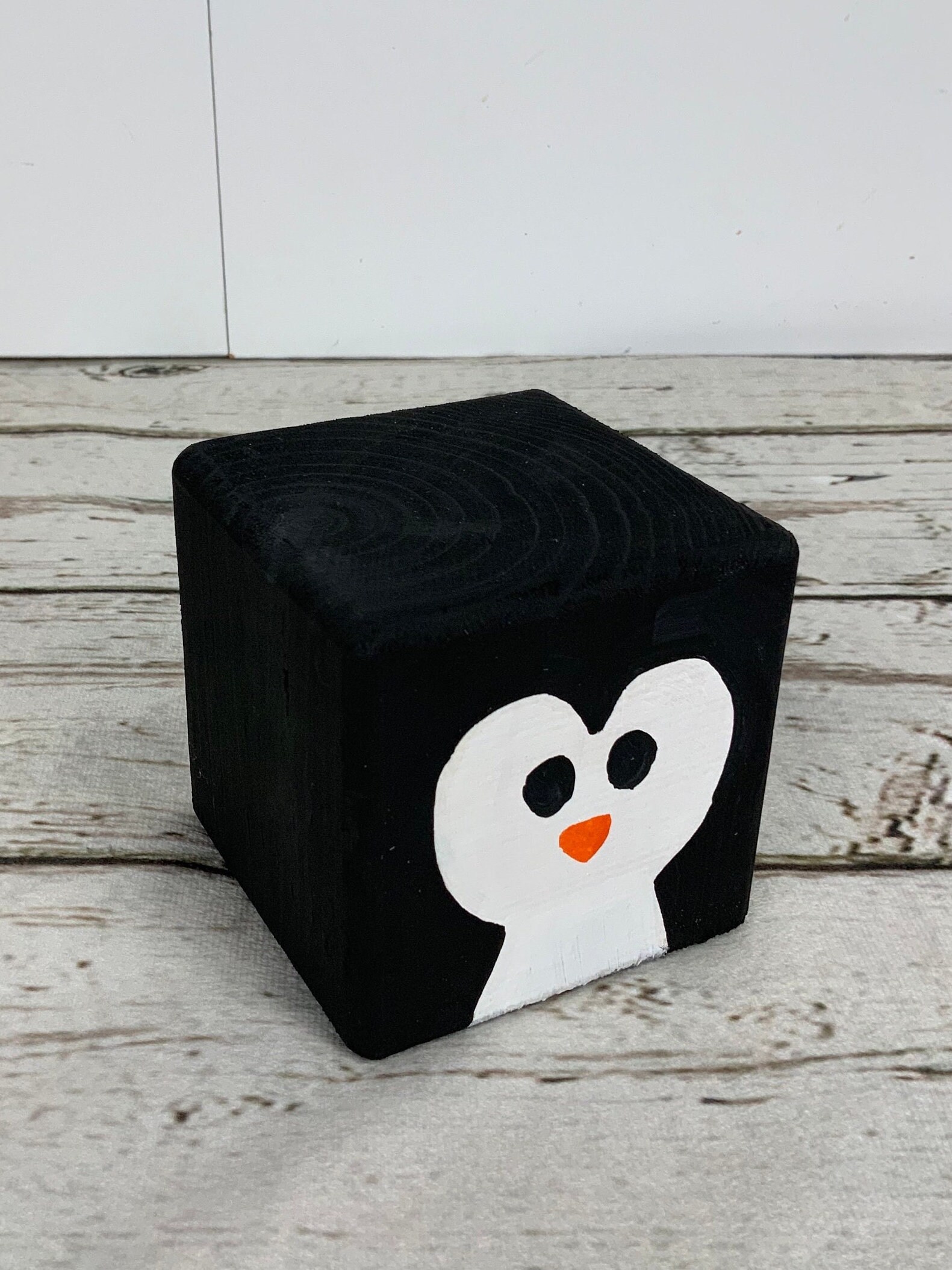 Christmas Wood Block Santa Penguin Reindeer / Rudolph / Christmas Decor ...