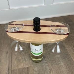 Wood Wine Glass Caddy / Wine Butler / Wine Glass Holder / Rare Exotic ...