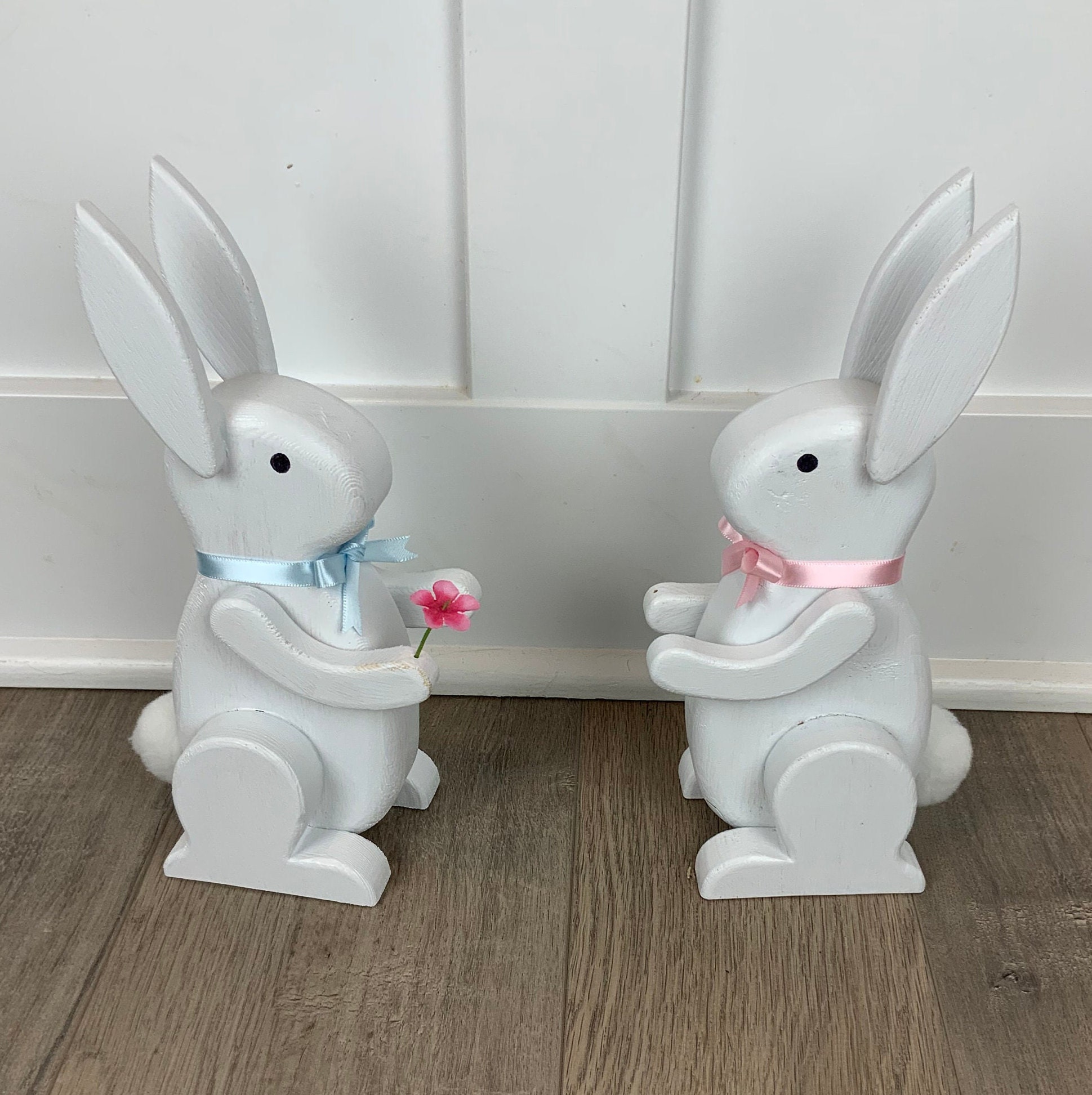 Wood Easter Bunnies / Easter Decor / Bunny / Spring Decor / Spring ...