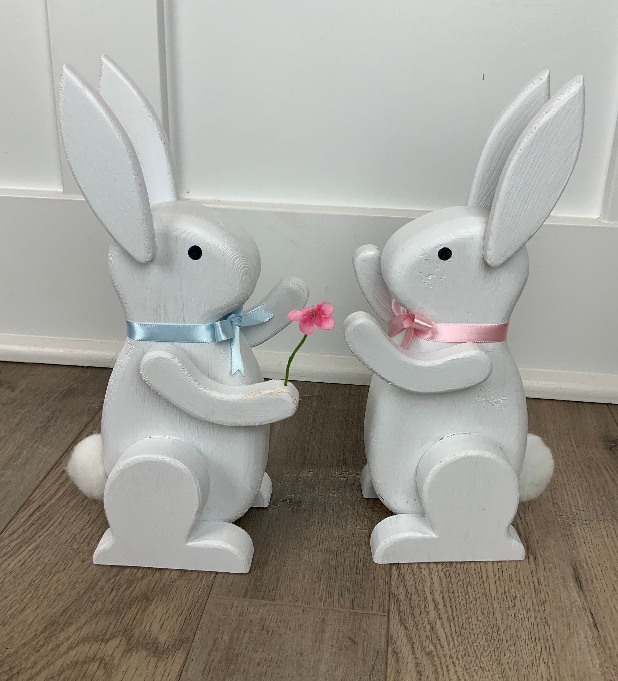 Wood Easter Bunnies / Easter Decor / Bunny / Spring Decor / Spring ...