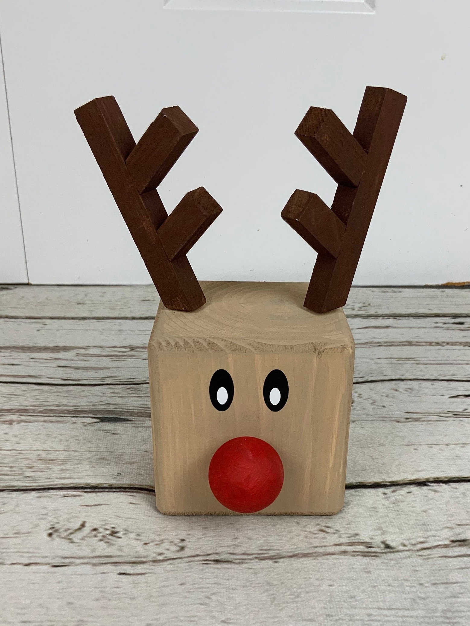 Christmas Wood Block Santa Penguin Reindeer / Rudolph / Christmas Decor ...