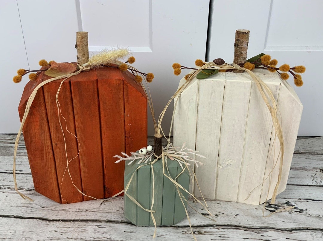 Rustic Wood Pumpkins / Fall Decor - Etsy