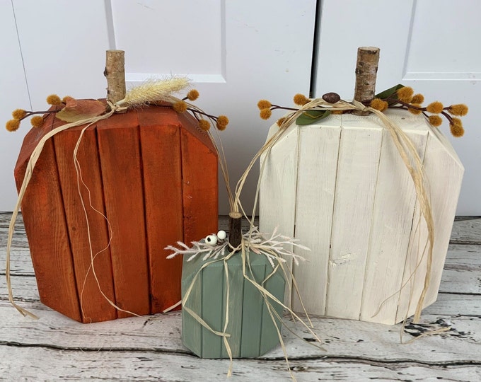 Rustic Wood Pumpkins / Fall Decor - Etsy