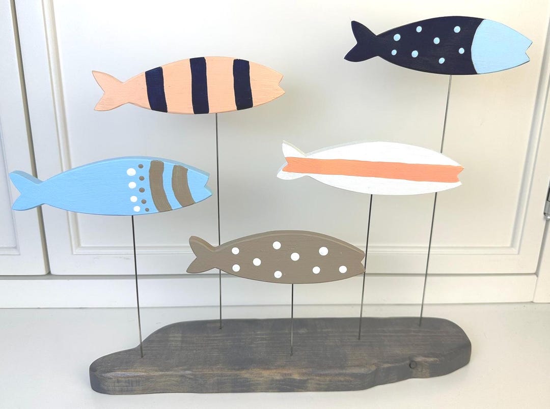 Handpainted Wood Fish Decor / Beach Decor / Colorful Fish / Island ...