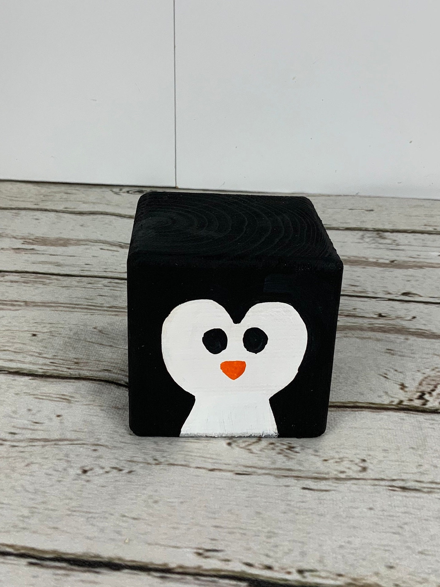Christmas Wood Block Santa Penguin Reindeer / Rudolph / Christmas Decor ...