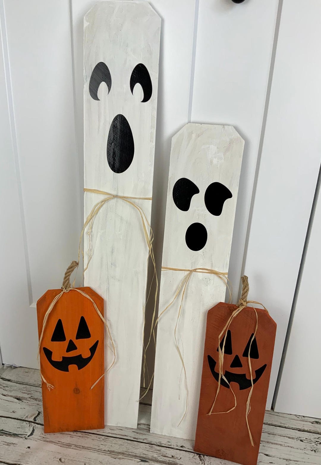 Wooden Halloween Ghosts Pumpkins / Fall Porch Decor / Halloween Decor ...