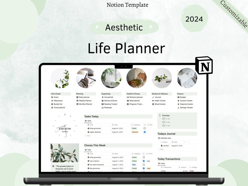 Notion Planner Template All in One Notion Template Notion Dashboard ...