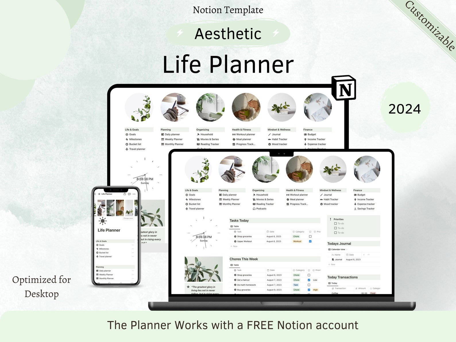 Notion Planner Template All in One Notion Template Notion Dashboard ...
