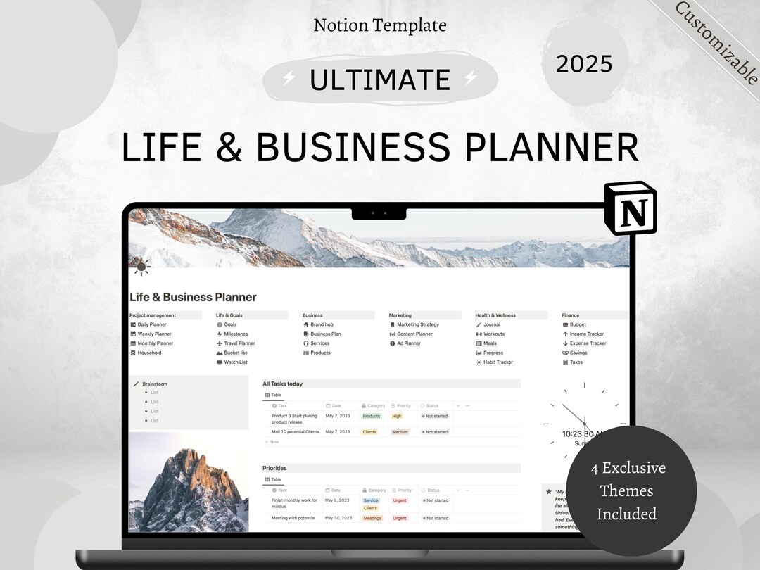 Notion Template Business and Life Planner | Notion Service Business ...