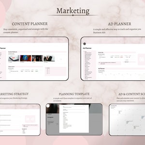 Notion Template Business Planner | Notion Content Dashboard | Marketing ...