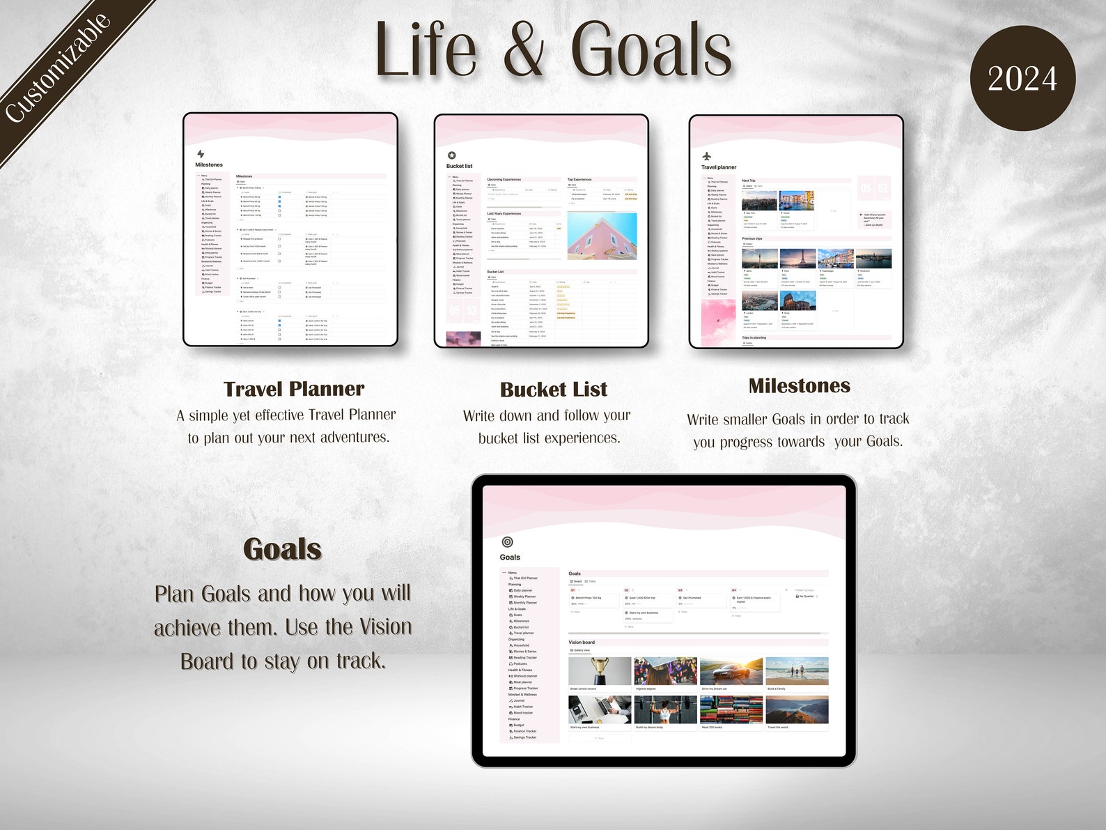 The Ultimate Notion Planner, 2024 All in One Notion Template, That Girl Dashboard, Aesthetic ...