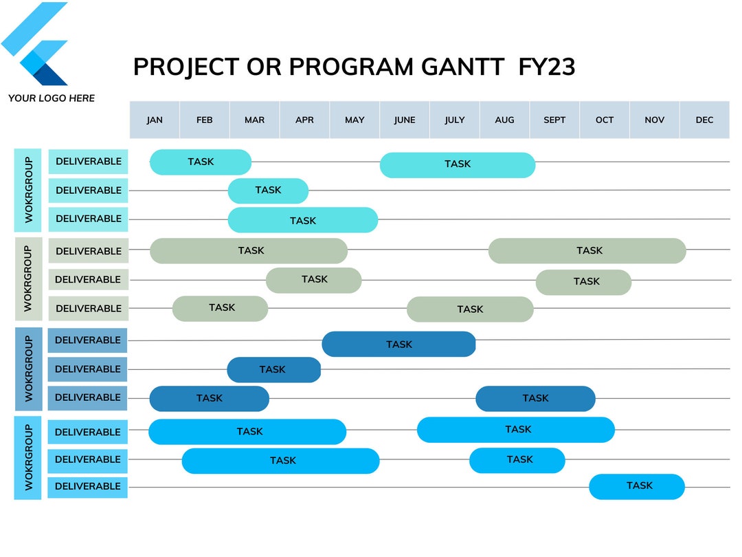 Efficient Project Planning With Our Gantt Chart Template - Etsy
