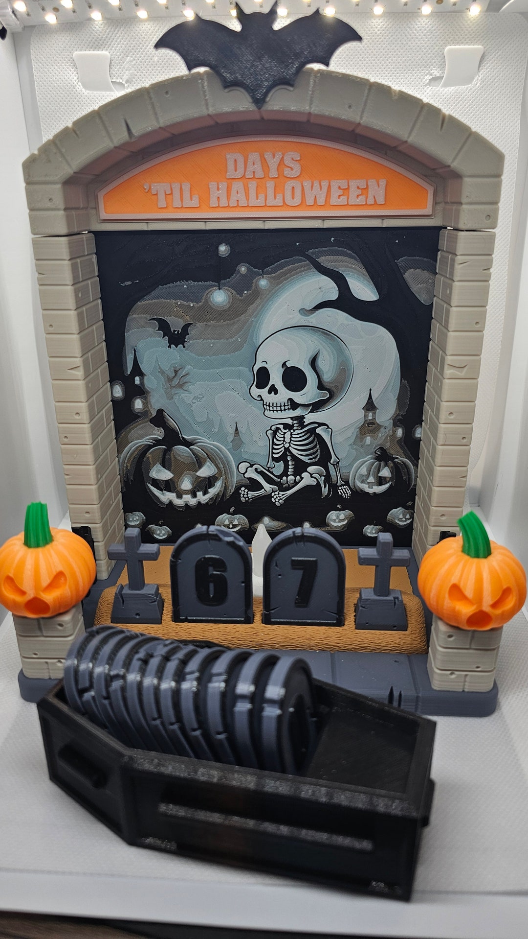 Spooky 3D Printed Halloween Countdown Calendar With Interchangeable ...