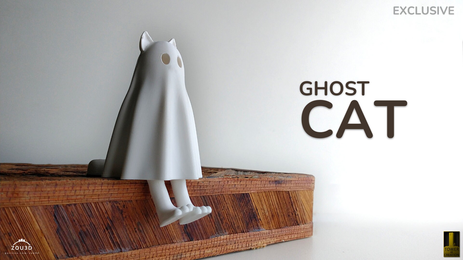Ghost Cat Zou Design, 3d Printed - Etsy