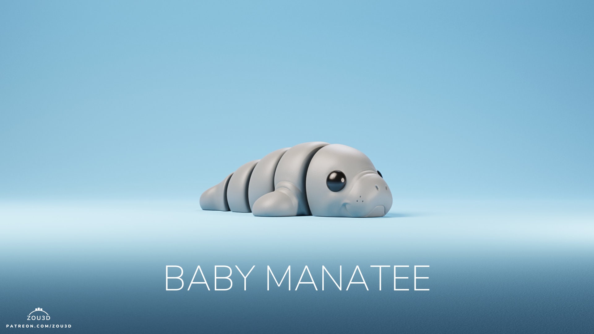 3d Printed Manatee Zou Design, 3d Printed - Etsy