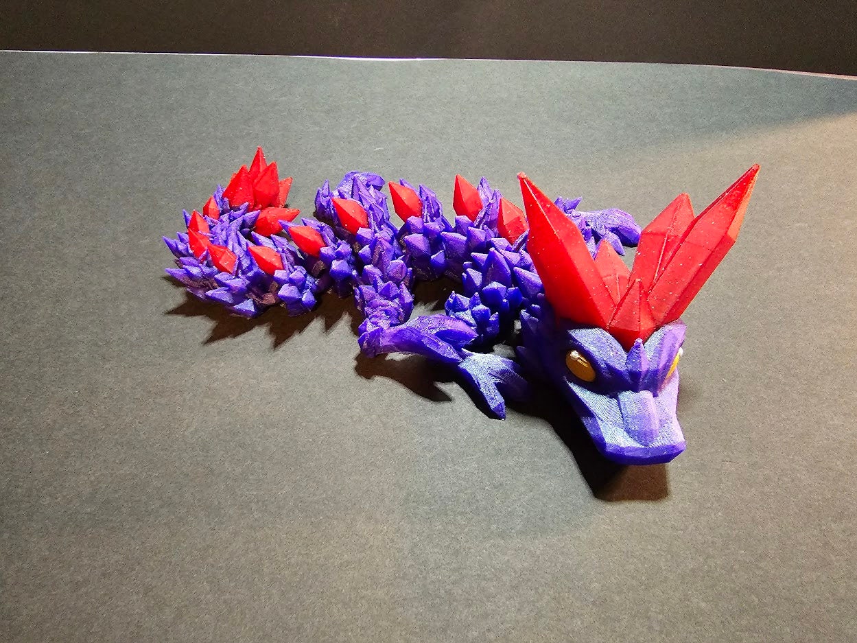 3d Printed Articulated Crystal Dragon by Cinderwing Designs - Etsy