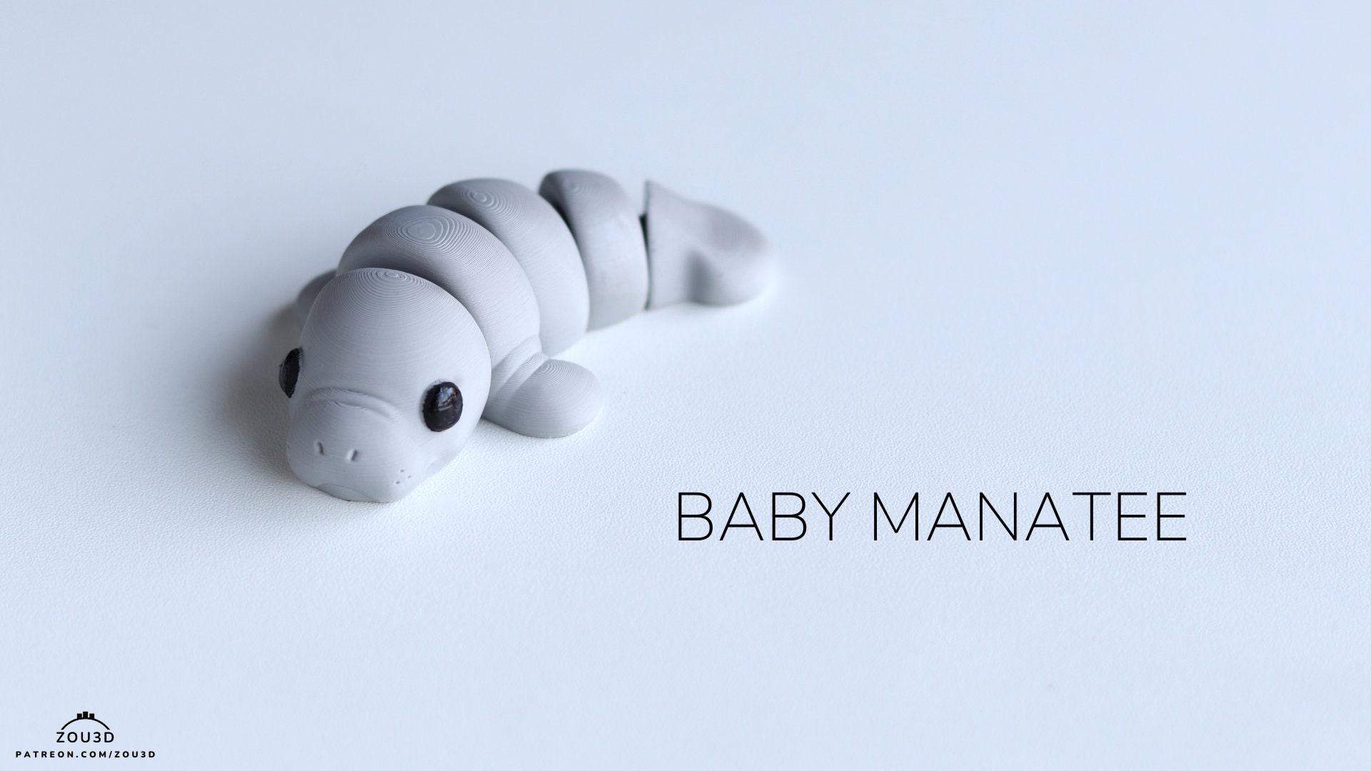 3d Printed Manatee Zou Design, 3d Printed - Etsy
