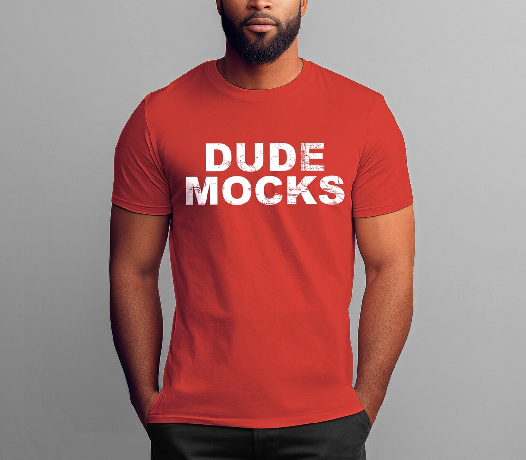 Bella Canvas 3001 Red Mockup, Male Tshirt Mockup, 3001 Red Mockup ...