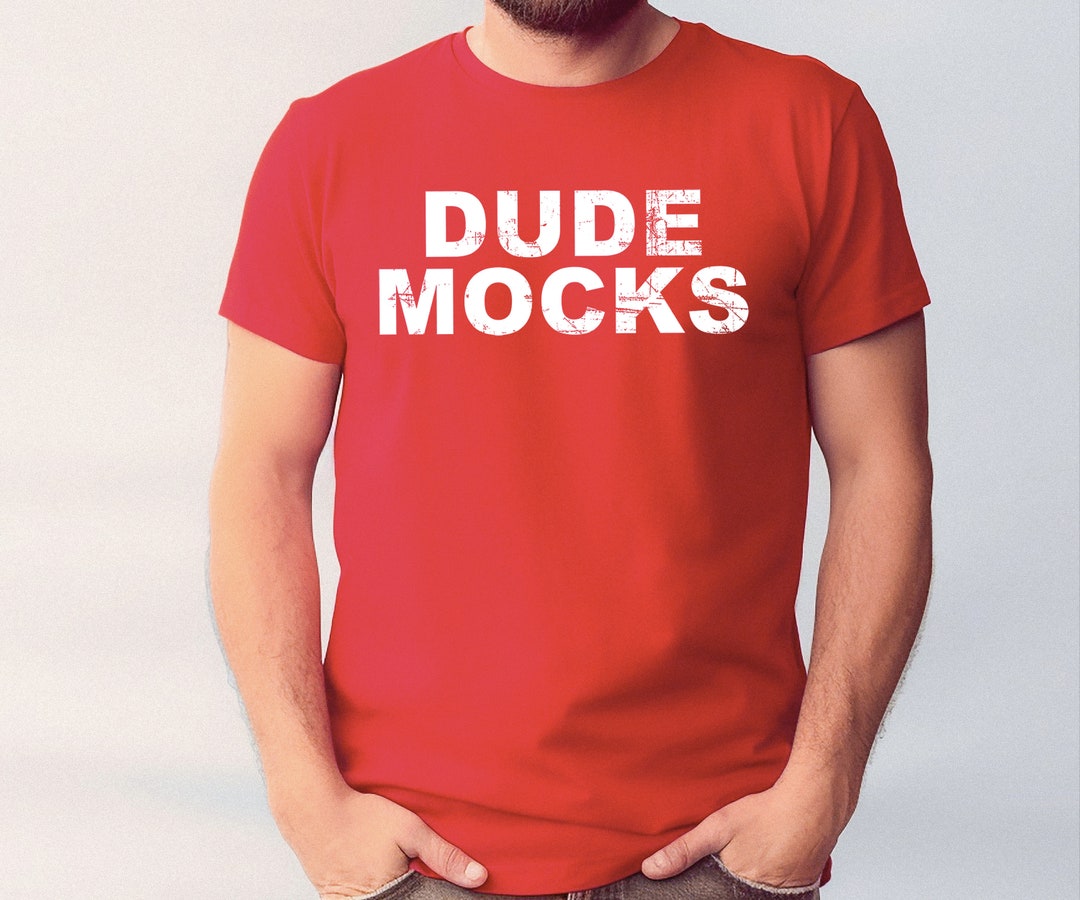 Bella Canvas 3001 Red Mockup, Male Tshirt Mockup, 3001 Red Mockup, Red ...