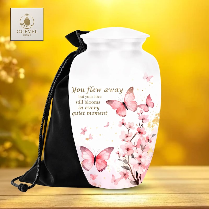 Pink Butterfly Baby Urn - Etsy UK