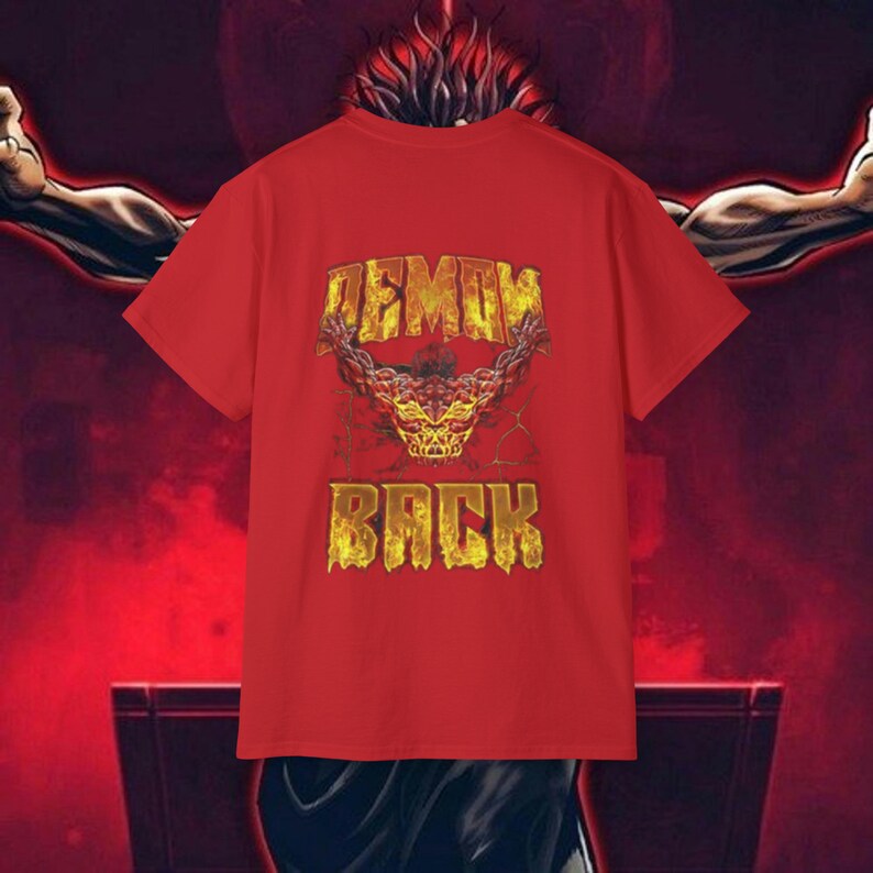 YUJIRO HANMA DEMON Back Baki Anime Gym Shirt Pump Cover Oversized Pump ...