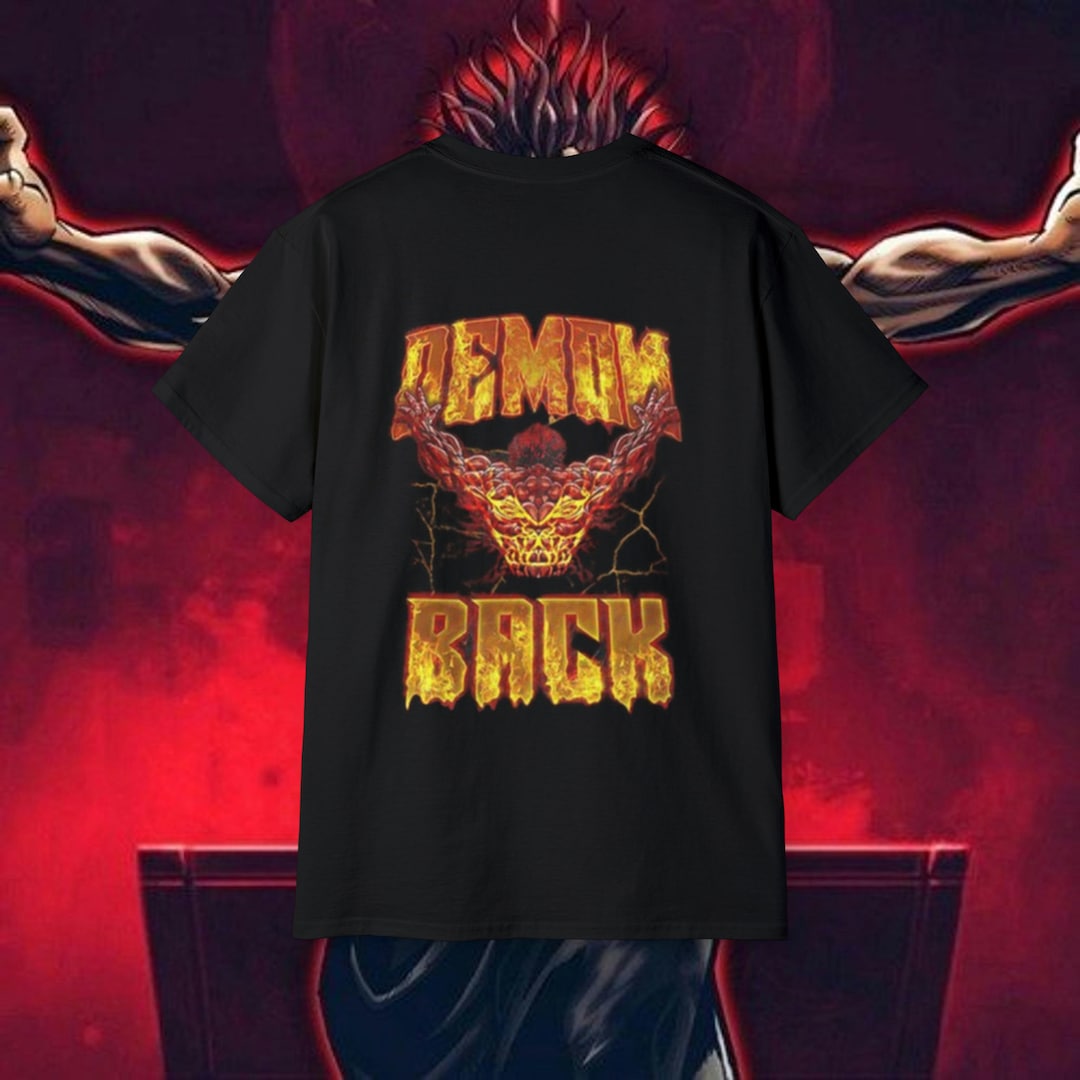 YUJIRO HANMA DEMON Back Baki Anime Gym Shirt Pump Cover Oversized Pump ...