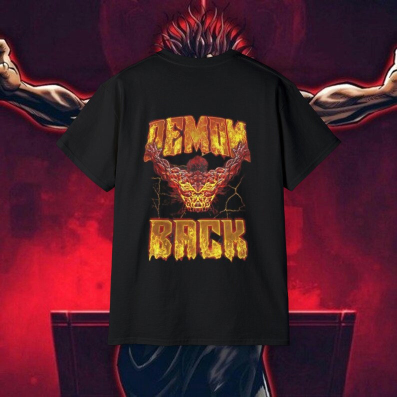 YUJIRO HANMA DEMON Back Baki Anime Gym Shirt Pump Cover Oversized Pump ...