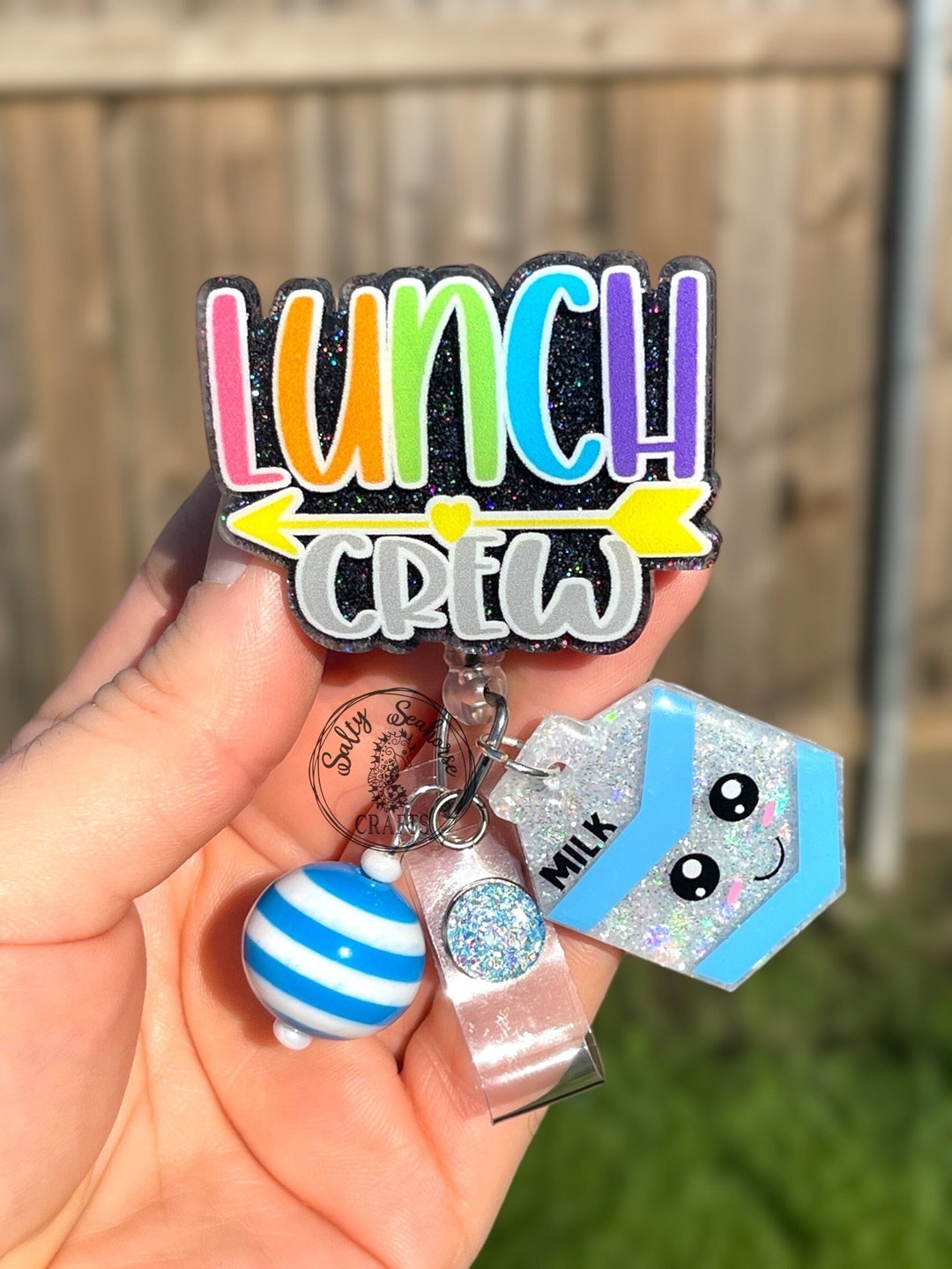 Lunch Crew Retractable Badge Reel, Lunch Lady Badge Reel, Cafeteria ...